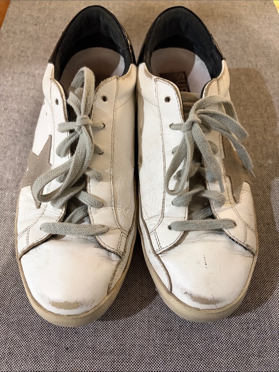 Golden Goose | Shoes | Golden Goose White Leather Sneakers With Gray ...